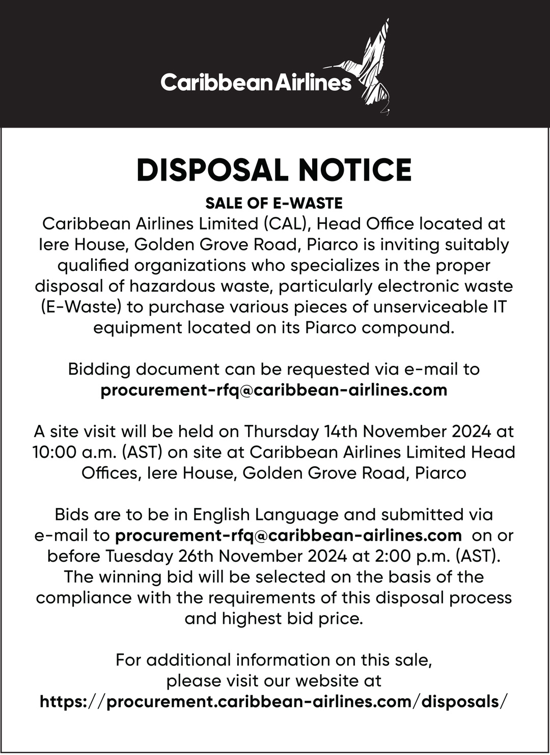 Disposal (IS-2407-001) – Disposal of E-Waste (Unserviceable IT ...